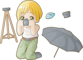 Chibi Photographer Vector Images (18)