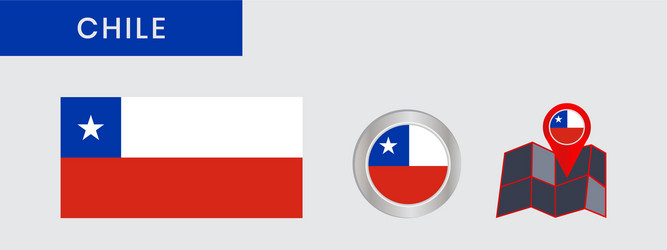 Flag chile in official colors embed Royalty Free Vector