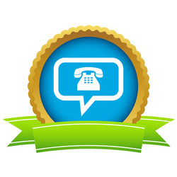 Gold telephone icon Royalty Free Vector Image - VectorStock