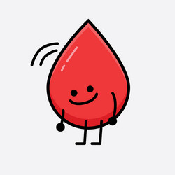 Blood character with cute face and simple body Vector Image