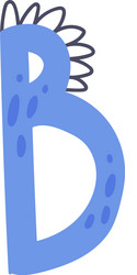 H consonant letter dino font dinosaur alphabet Vector Image