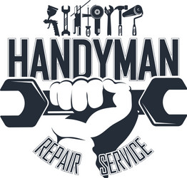 Tool in hand for handyman symbol Royalty Free Vector Image