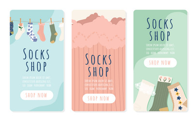 Banner with socks concept Royalty Free Vector Image