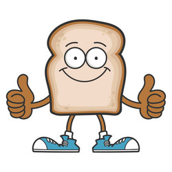 Happy bread cartoon Royalty Free Vector Image - VectorStock
