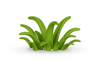 3d realistic cute green grass in cartoon style Vector Image