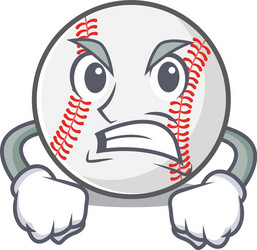 Angry baseball bat character cartoon Royalty Free Vector
