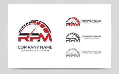 Rpm automotive logo design editable Royalty Free Vector