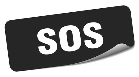 Sos sticker sos label Royalty Free Vector Image