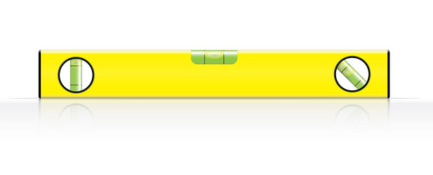 Yellow spirit levels various views on white Vector Image