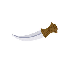 Arab dagger with curved blade Royalty Free Vector Image