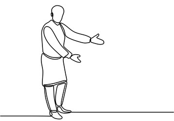 Serious man show stop hand gesture Royalty Free Vector Image