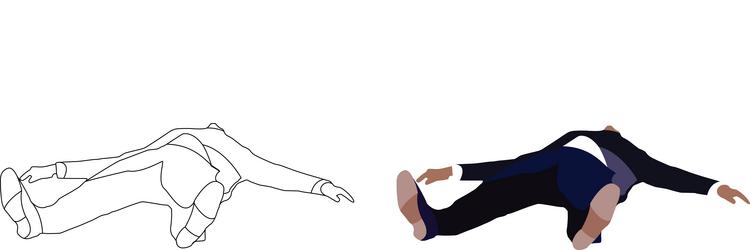 Distinguished person lying on the ground rest Vector Image