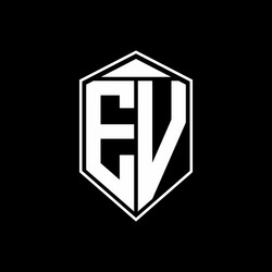 Ev logo monogram emblem style with crown shape Vector Image
