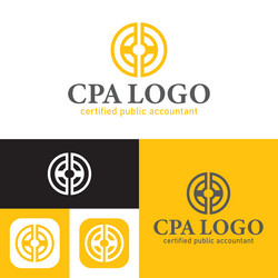 Simple certified public accountant logo minimal Vector Image