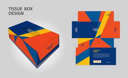 Tissue box packaging design on polygon background Vector Image