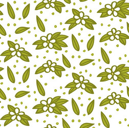 Flower and leaf seamless pattern Royalty Free Vector Image