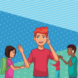 Group of friends cartoon Royalty Free Vector Image