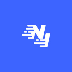 Letter ni fast speed technology modern logo design