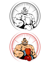 Drawing of a worm with boxing gloves Royalty Free Vector