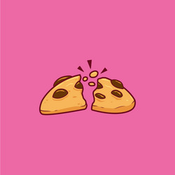 Split cookie logo icon Royalty Free Vector Image