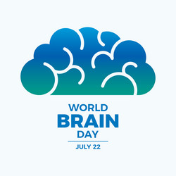 World brain day poster with abstract brain symbol Vector Image