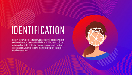 Face id identification of young woman Royalty Free Vector