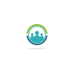 People partner abstract round logo Royalty Free Vector Image