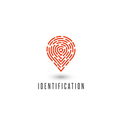 Pin fingerprint logo Royalty Free Vector Image
