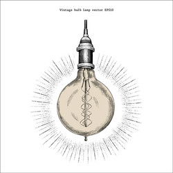 Vintage hanging lamp hand drawing engraving Vector Image