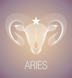 Zodiac sign aries Royalty Free Vector Image - VectorStock