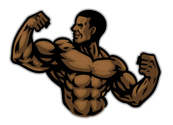 Man bodybuilder mascot Royalty Free Vector Image