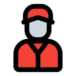 Employee in uniform at gas station Royalty Free Vector Image