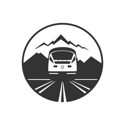 Electric train in circle logo icon metro Vector Image