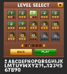 Wooden button cartoon interface ui or game gui Vector Image