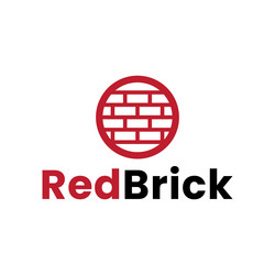 Simple red brick logo design Royalty Free Vector Image