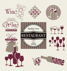 Wine and drink design elements Royalty Free Vector Image