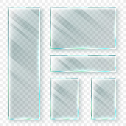 Transparent glass banners 3d window Royalty Free Vector