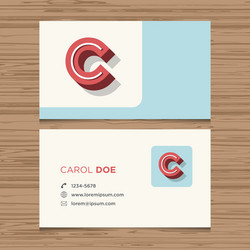 Business card letter c Royalty Free Vector Image