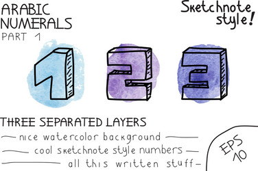 Colorful arabic numbers Royalty Free Vector Image