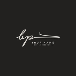 Bp handwritten signature logo - logo template Vector Image