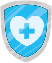 Cross inside shield design Royalty Free Vector Image