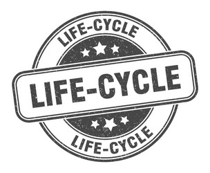 Life-cycle stamp life-cycle label round grunge Vector Image