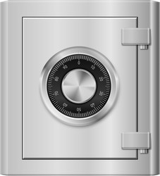 Realistic steel safe on white background Vector Image