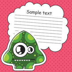 Cartoon monster with message cloud Royalty Free Vector Image