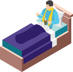Isometric hospital bed Royalty Free Vector Image