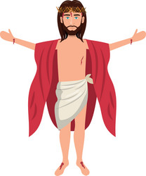 Jesus christ man cartoon Royalty Free Vector Image