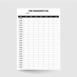 Project time log Royalty Free Vector Image - VectorStock