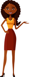 African lady presents something cartoon Royalty Free Vector