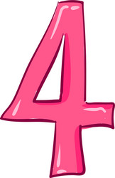 Pink Number 4 Vector Images (over 720)