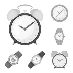 Design of time and hour icon collection Royalty Free Vector